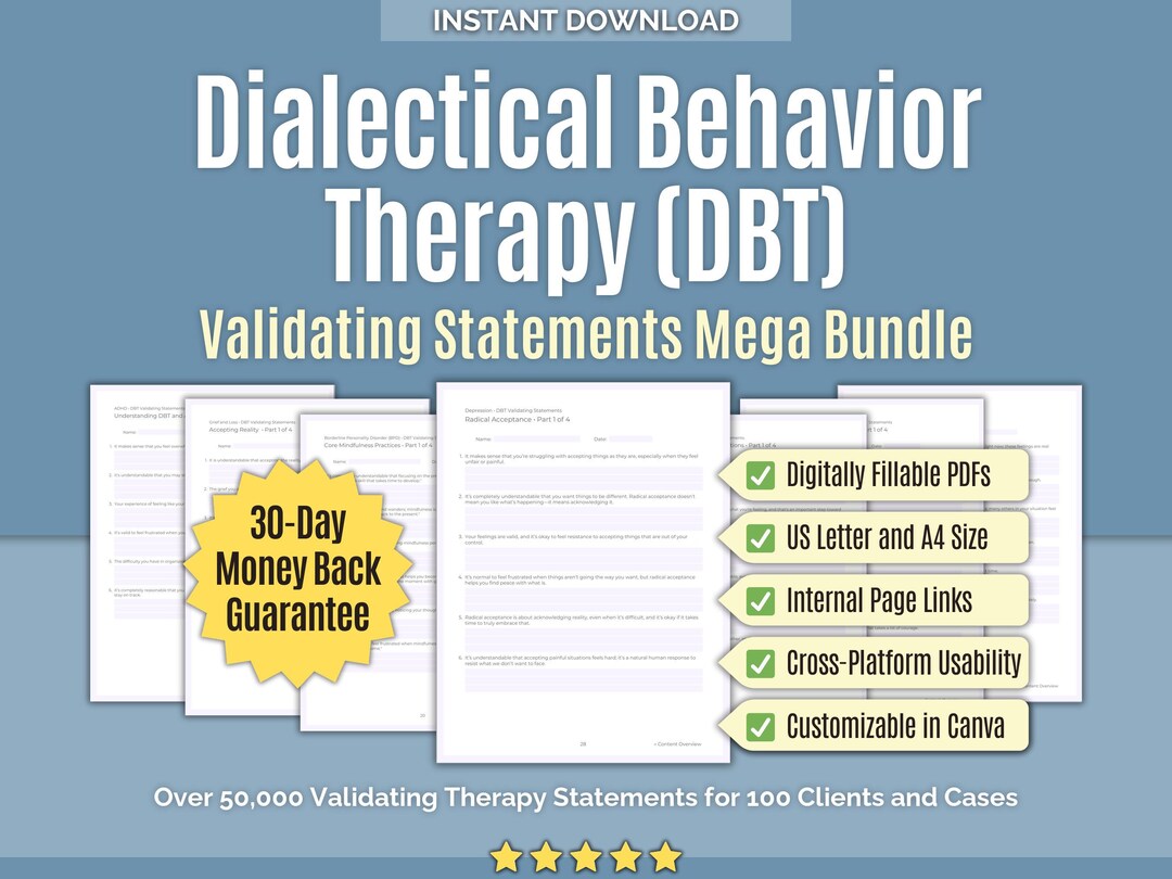 Dialectical Behavior Therapy (DBT) Validating Statements MEGA Bundle ...