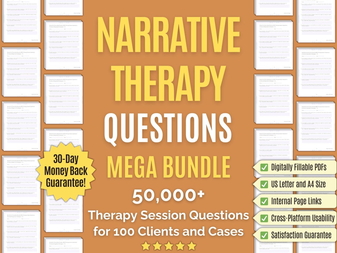 Narrative Therapy Questions MEGA Bundle | Narrative Therapy Session ...