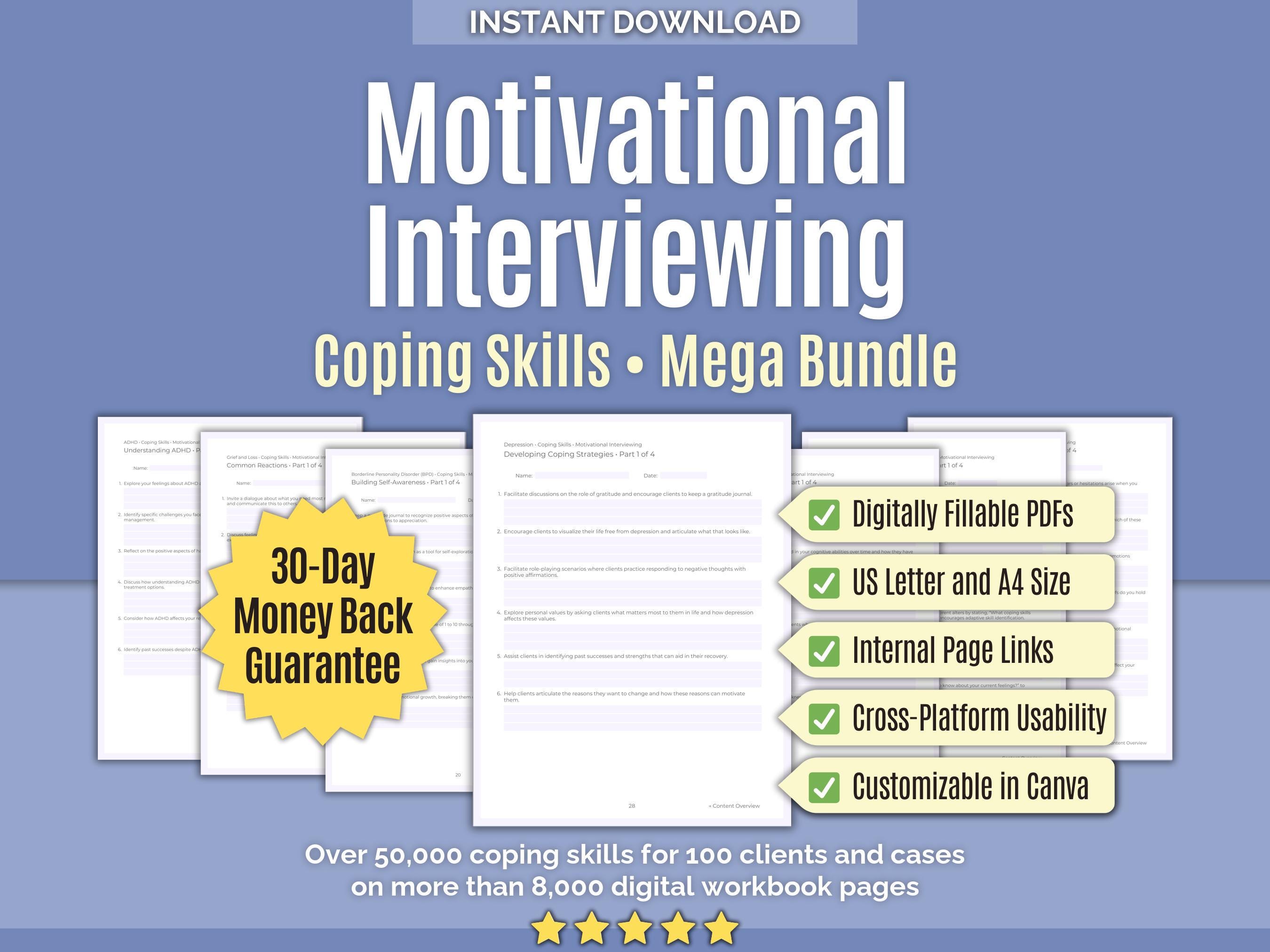 Motivational Interviewing • Coping Skills Mega Bundle • Coping ...