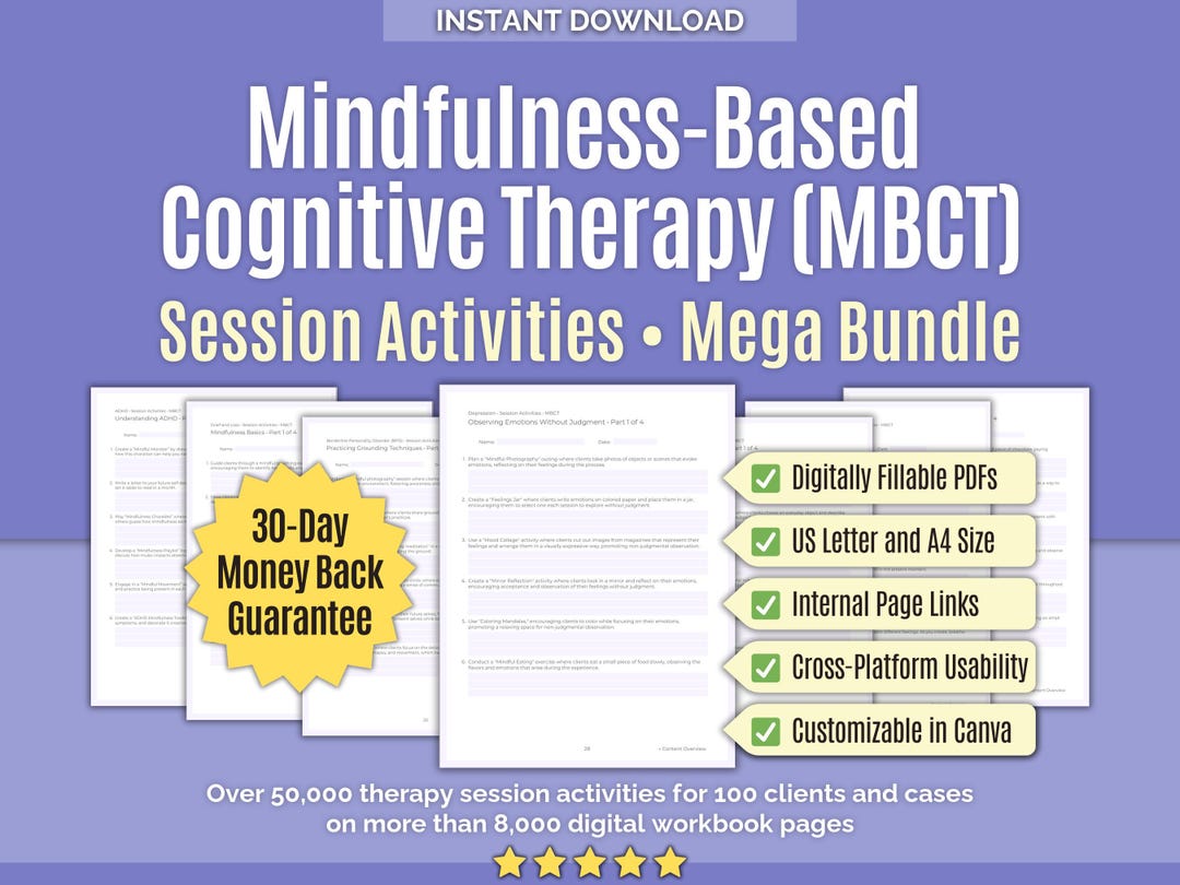 Mindfulness-based Cognitive Therapy (MBCT) • Session Activities Mega ...