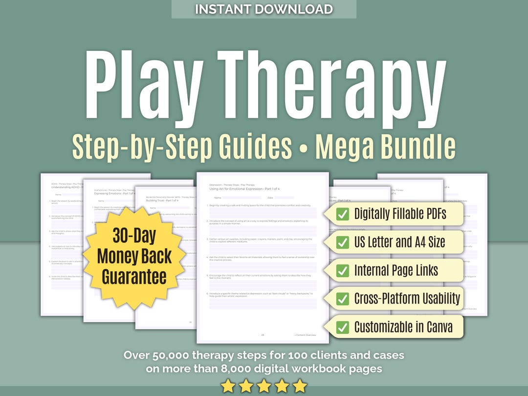 Play Therapy • Therapy Steps Mega Bundle • Tools, Session Flow ...