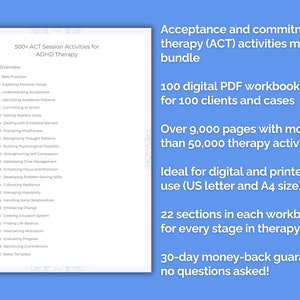 Acceptance and Commitment Therapy ACT Activities Mega Bundle ACT ...