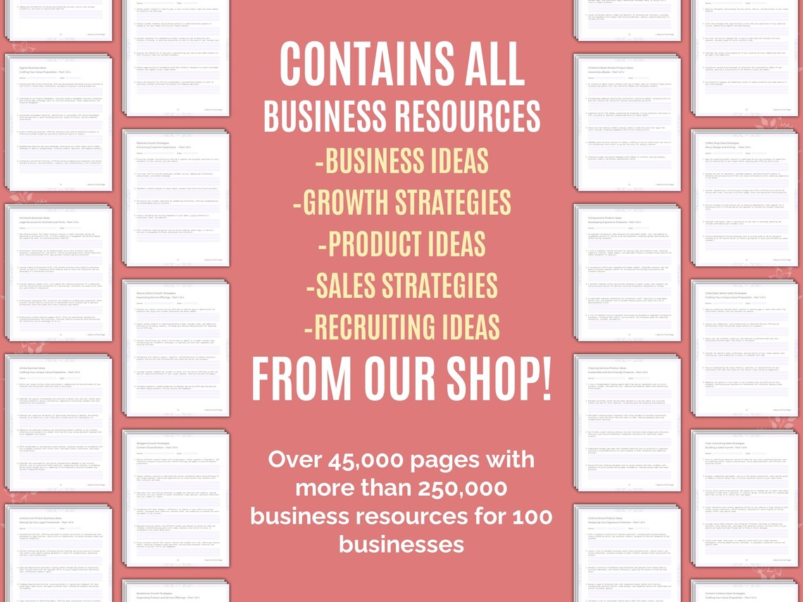 Business Resources MEGA BUNDLE Business Ideas, Growth Strategies ...