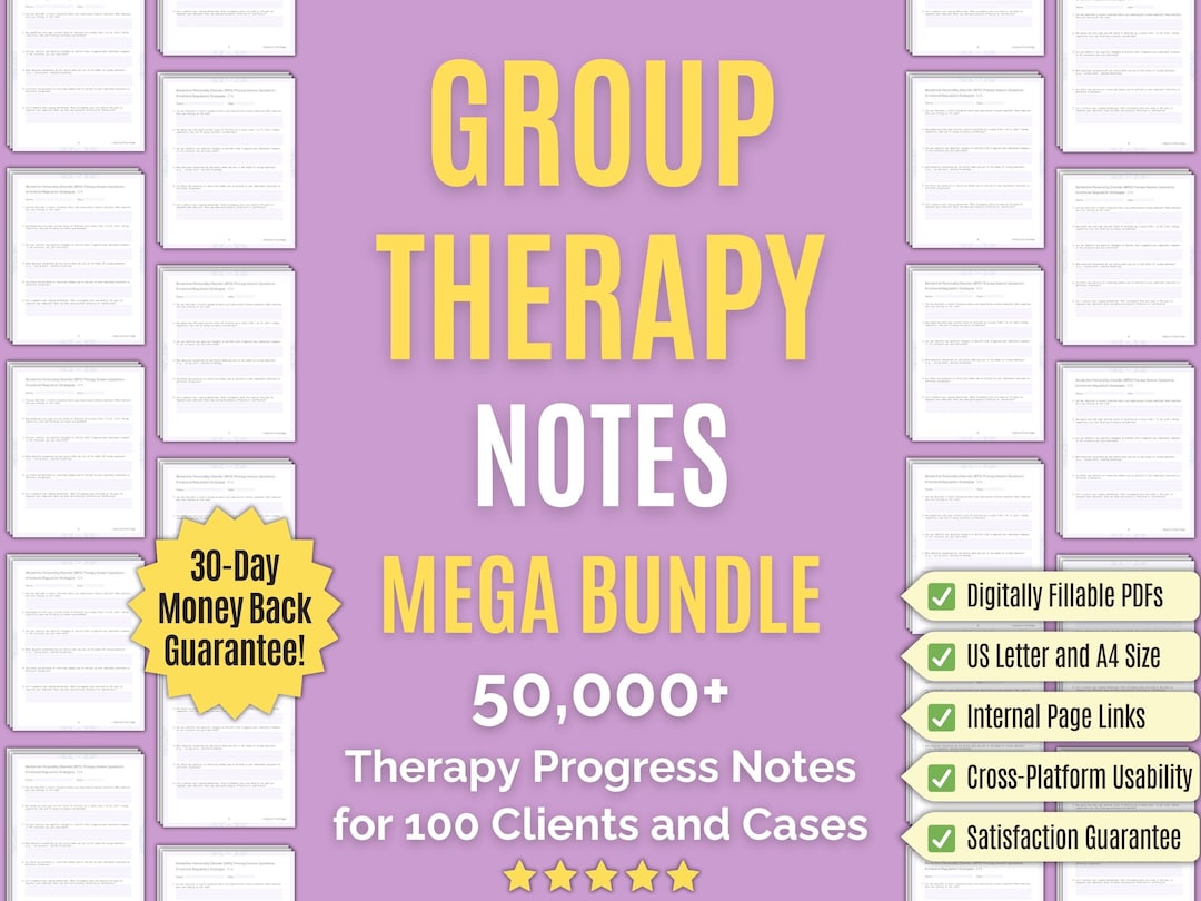 Group Therapy Notes Mega Bundle Group Therapy Progress Notes Worksheet ...