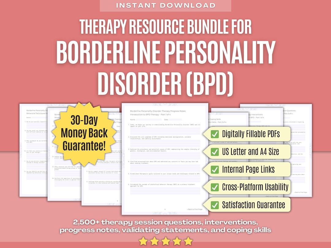 Borderline Personality Disorder (BPD) Therapy Resource Bundle | Therapy ...
