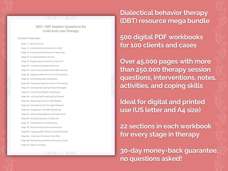 DBT Resources Mega Bundle DBT Therapy Resources Worksheet, Counseling Template, Therapist ...
