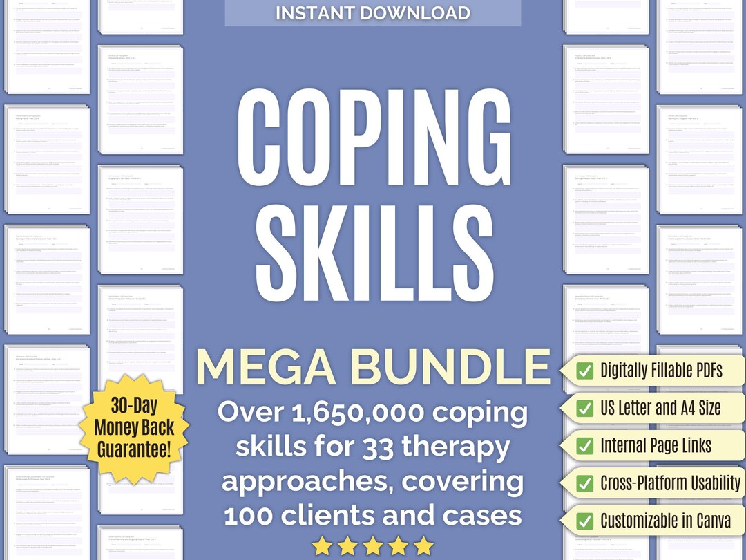 Coping Skills Mega Bundle • Self Soothe Skills, Counseling, Coping ...