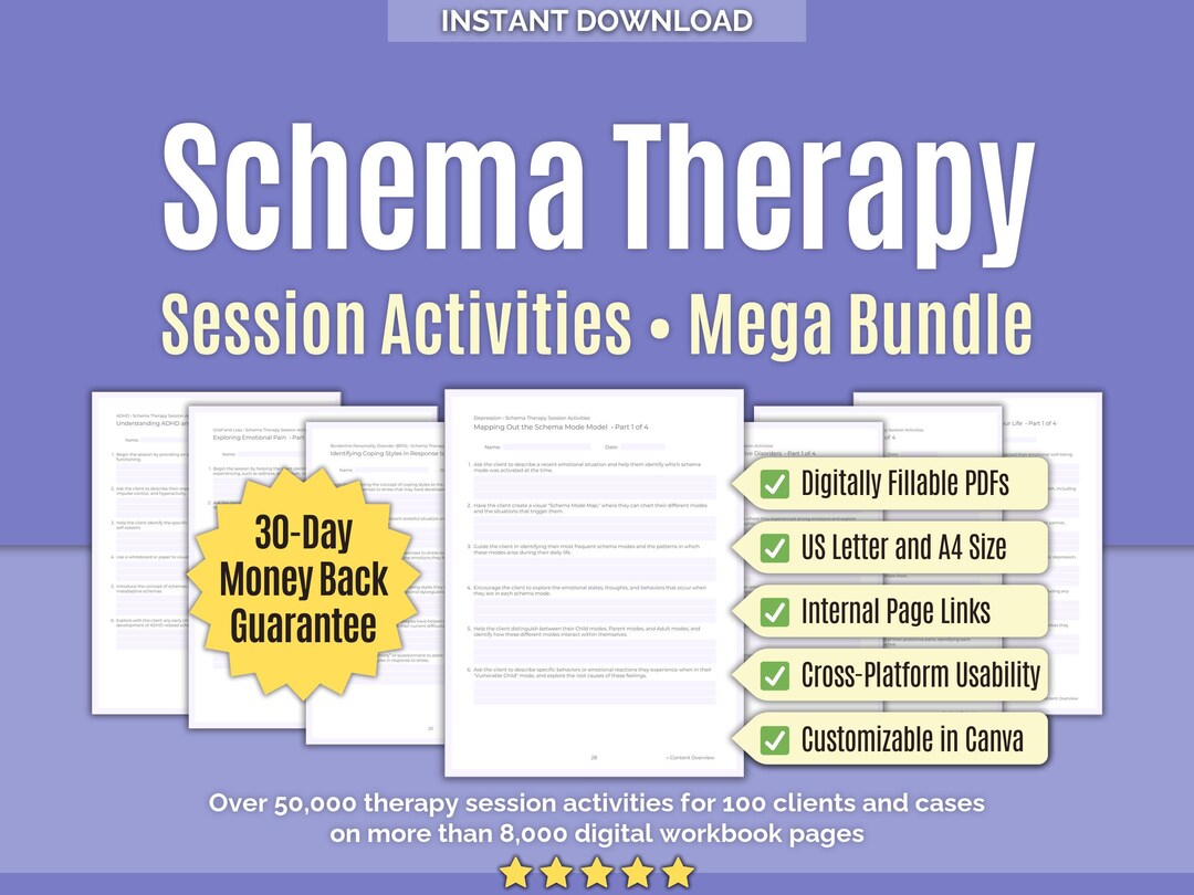Schema Therapy • Session Activities Mega Bundle • Templates, Therapy ...
