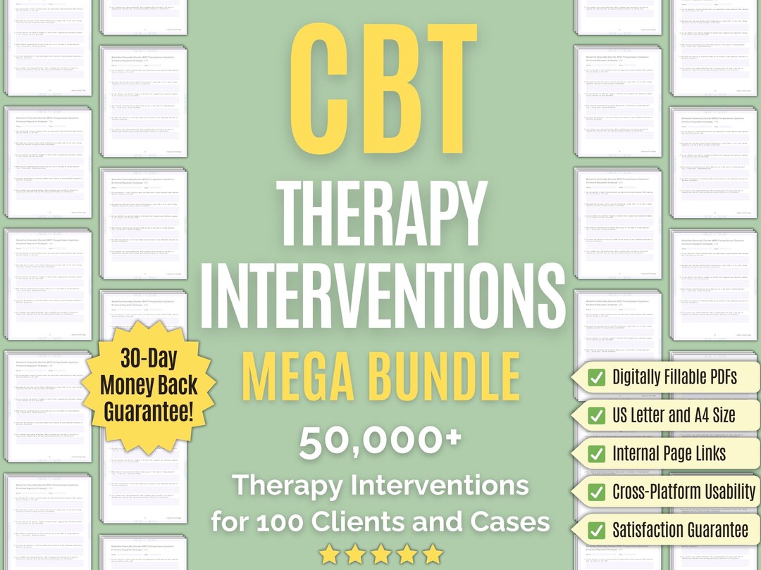 Cognitive Behavioral Therapy (CBT) Interventions Mega Bundle | CBT ...
