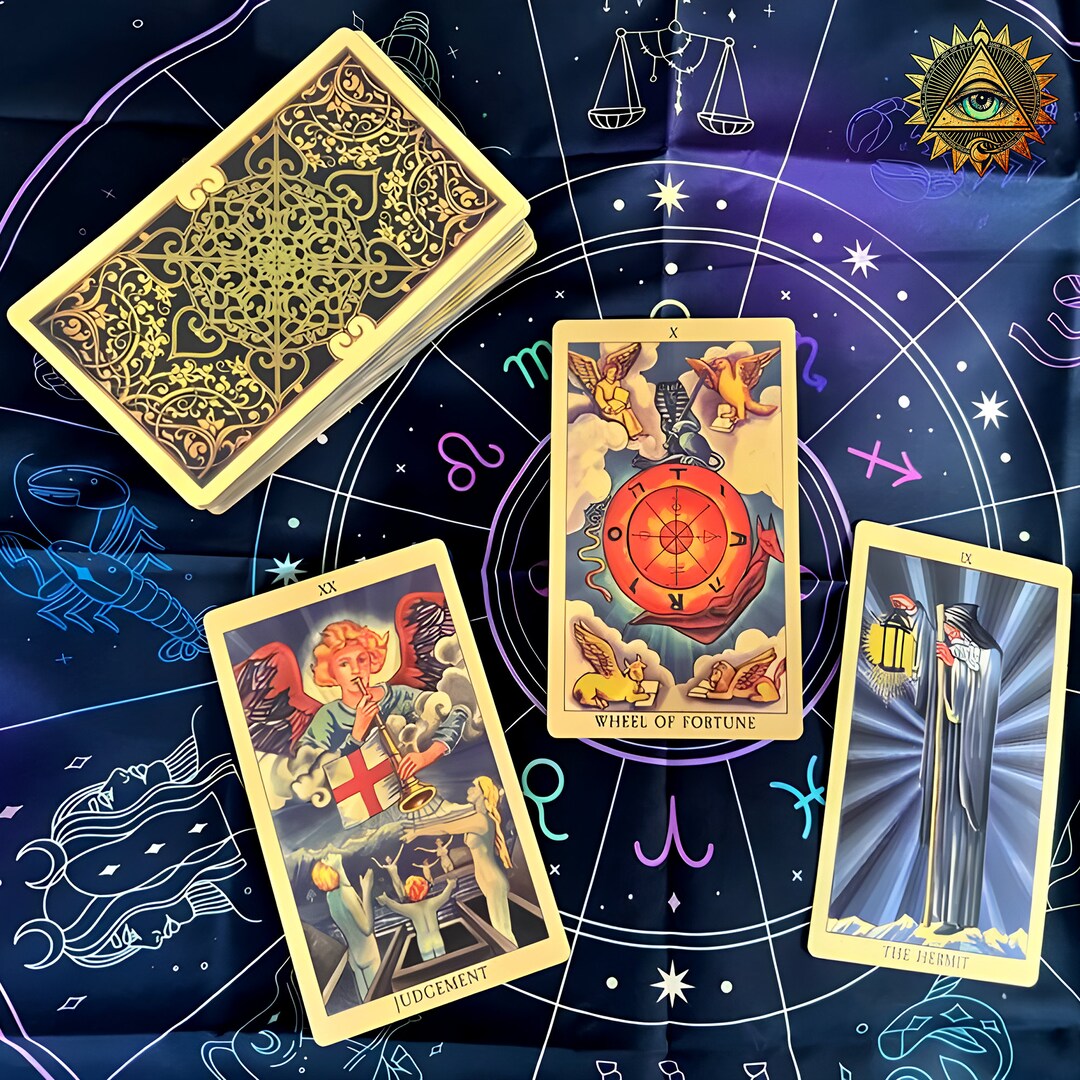 Esoteric Golden Tarot, Traditional Rider Waite Full Tarot Deck, Learning Deck for Beginners ...