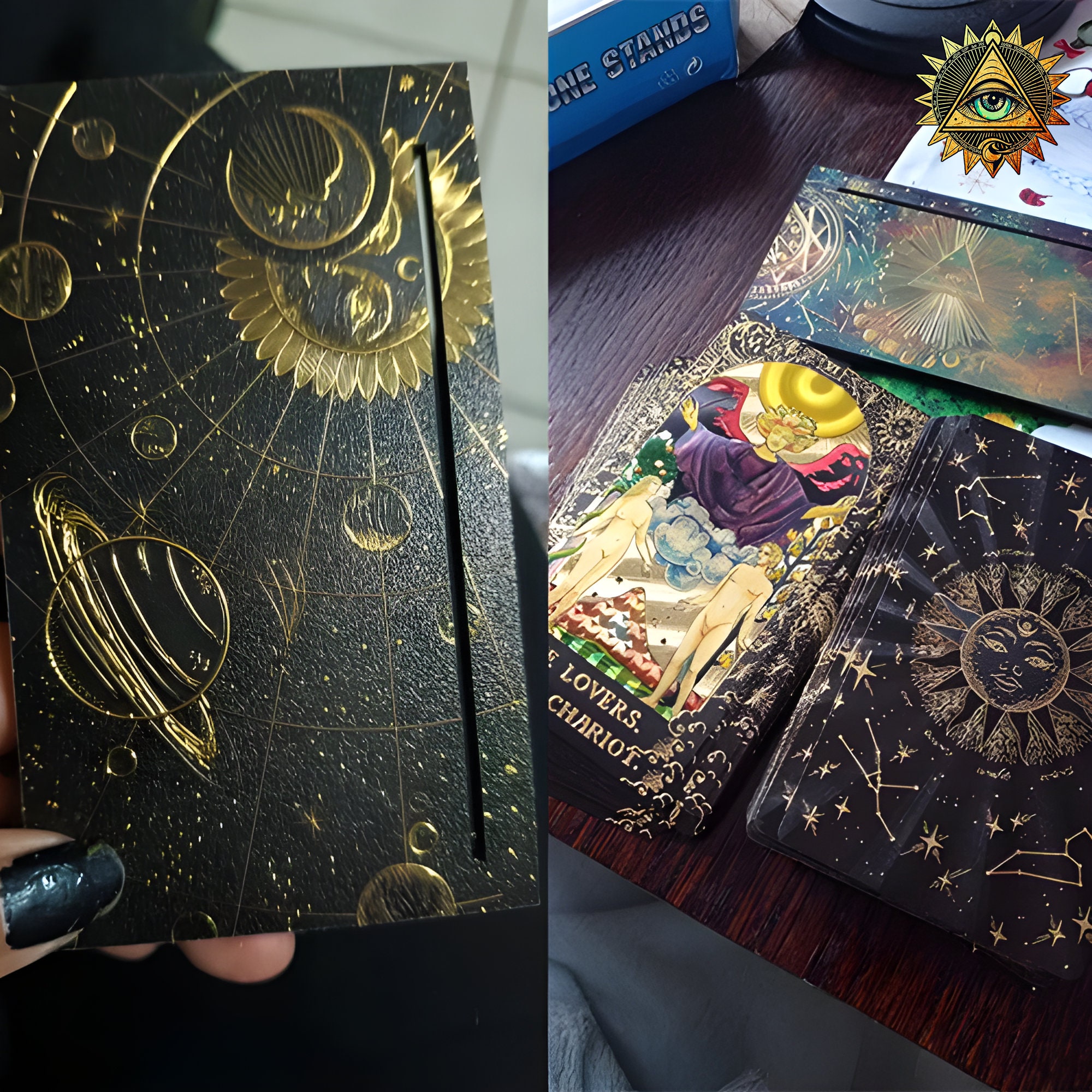 Dark Black & Gold Tarot Card, Traditional Rider Waite Full Tarot Deck ...