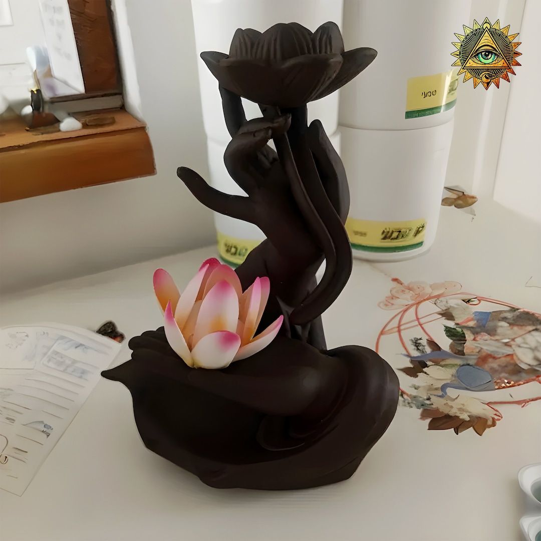 Lotus Backflow Ceramic Incense Burner, Ceramic Modern Stick Holder ...