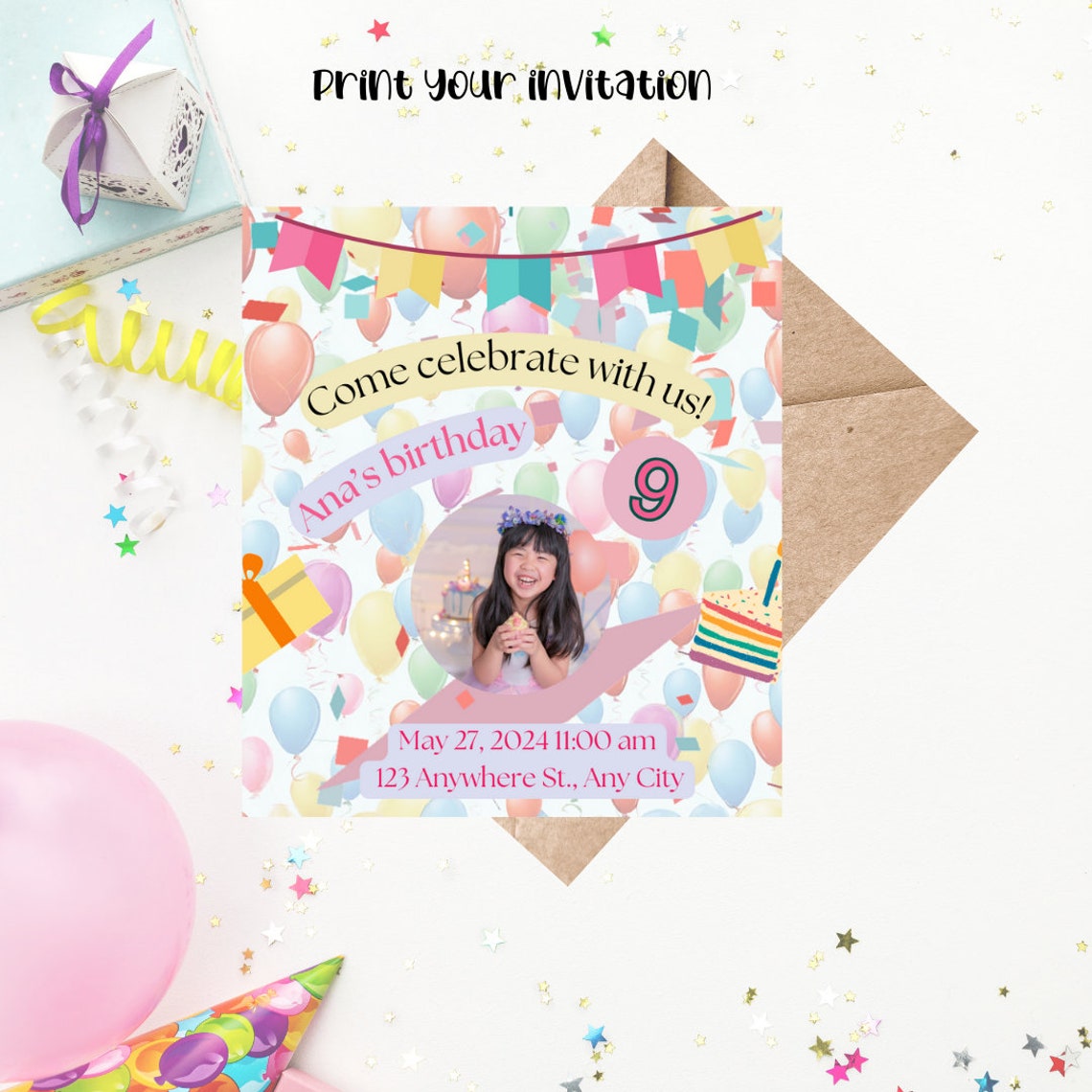 Birthday Invitation Customizable Digital Download Video Birthday Party ...