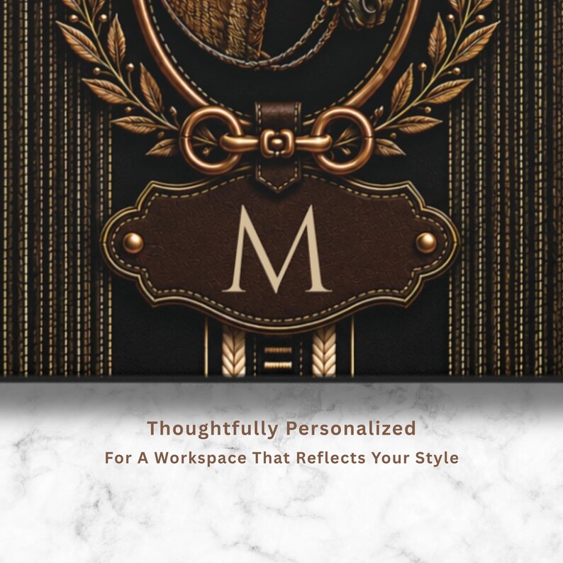 Personalized Equestrian Desk Mat With Monogram Horse Crest and Gold ...