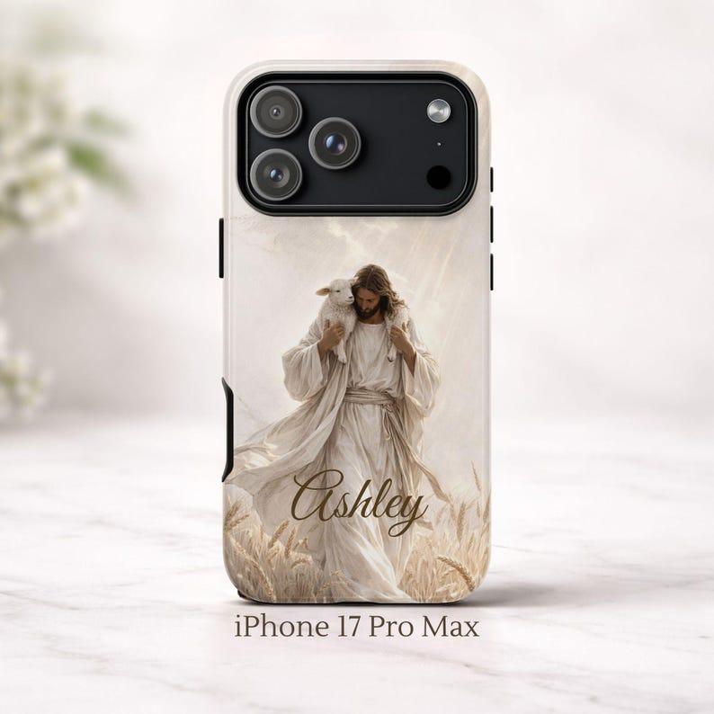 Jesus Carrying Lamb Phone Case, Good Shepherd Psalm 23 Christian iPhone ...