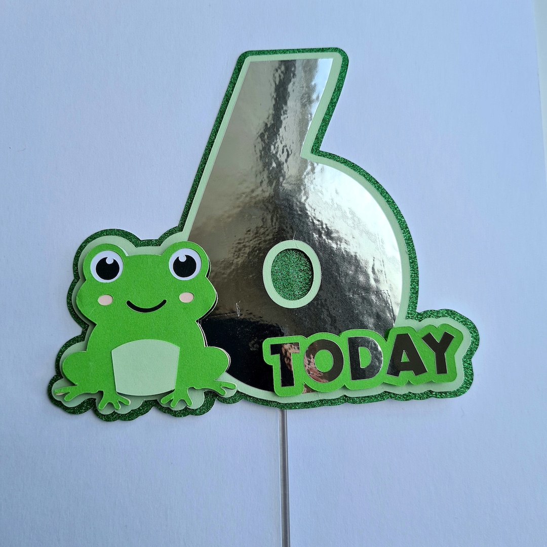 Personalized Frog Birthday Cake Topper Personalized Glitter Cake Topper ...