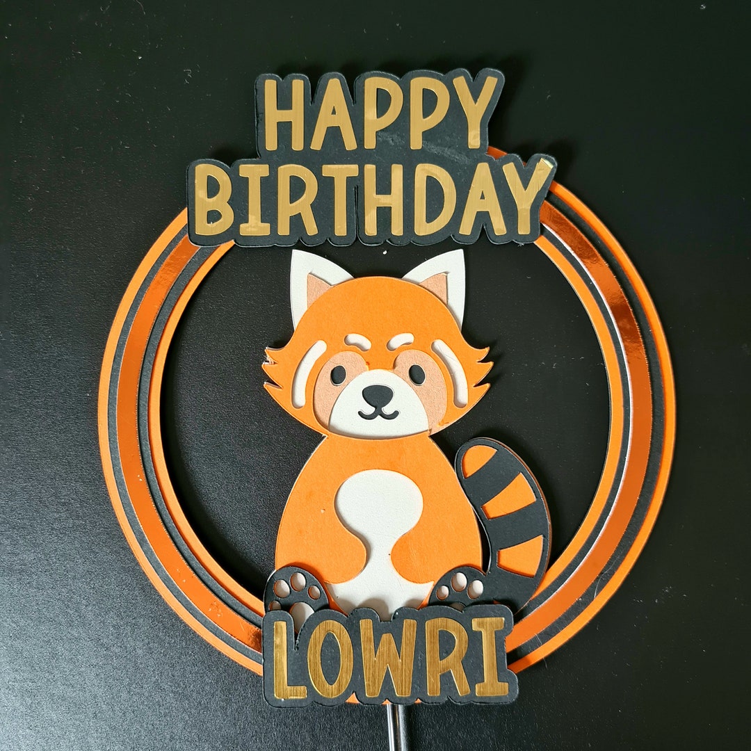 Personalized Red Panda Birthday Cake Topper Personalized Cake Topper ...