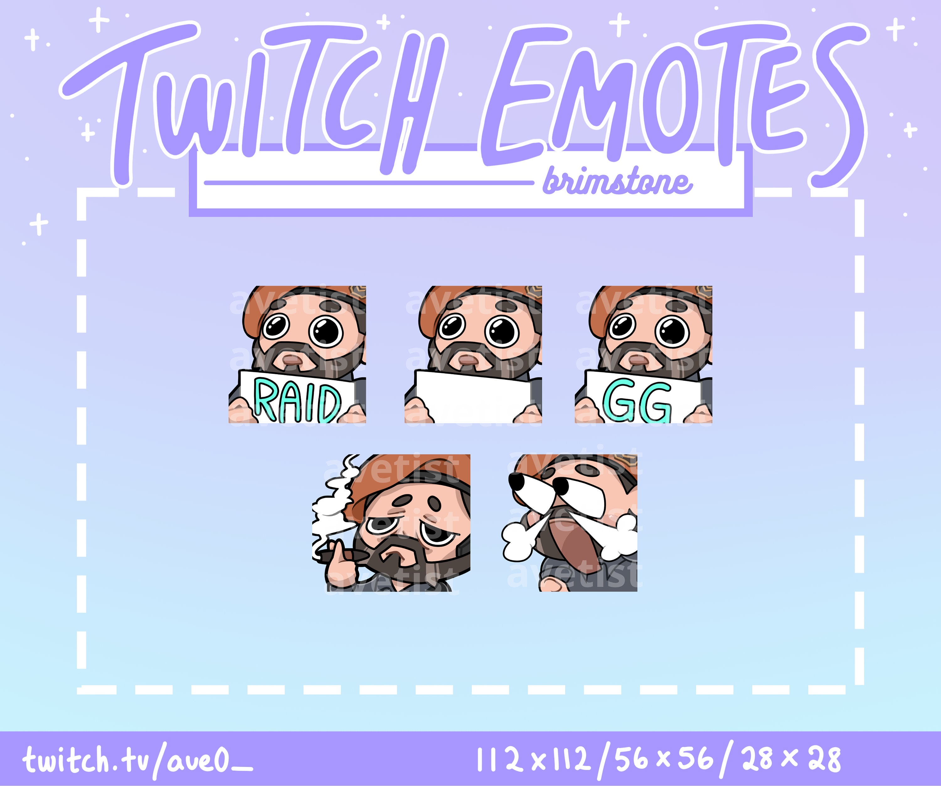 Valorant Brimstone Twitch Emotes // 5 Emotes - Etsy