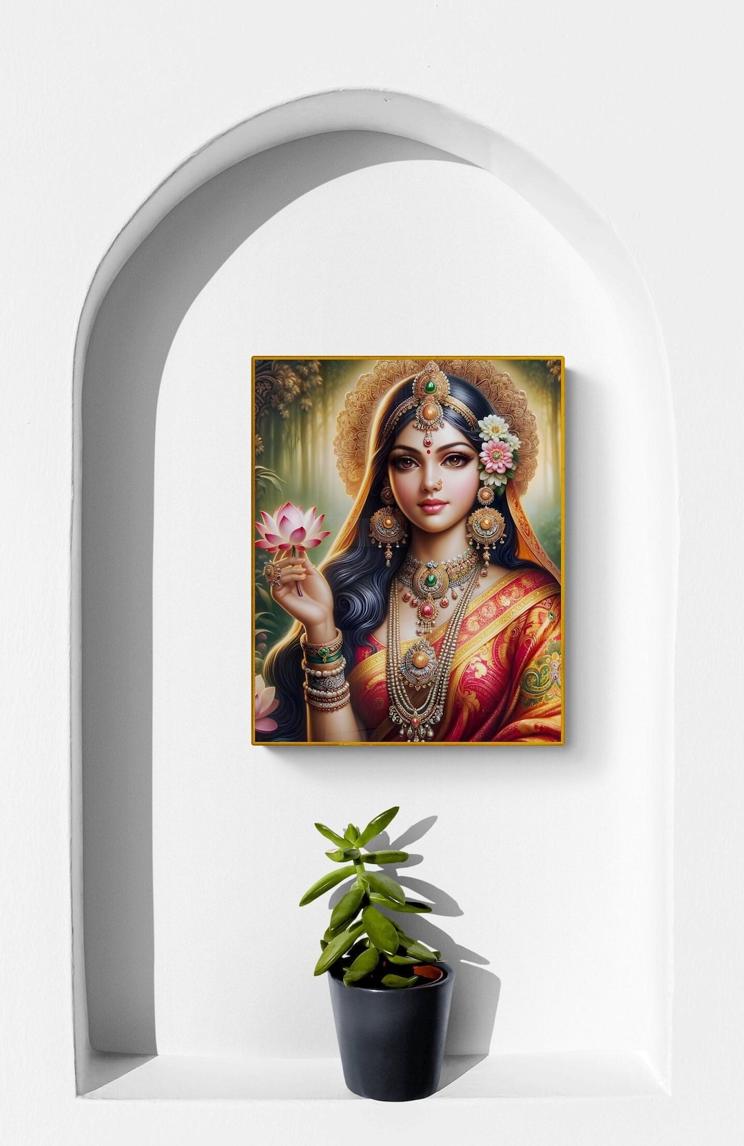 Goddess of Love Rati Devi Art Print Jewels and Lotus Indian Hindu Deity ...