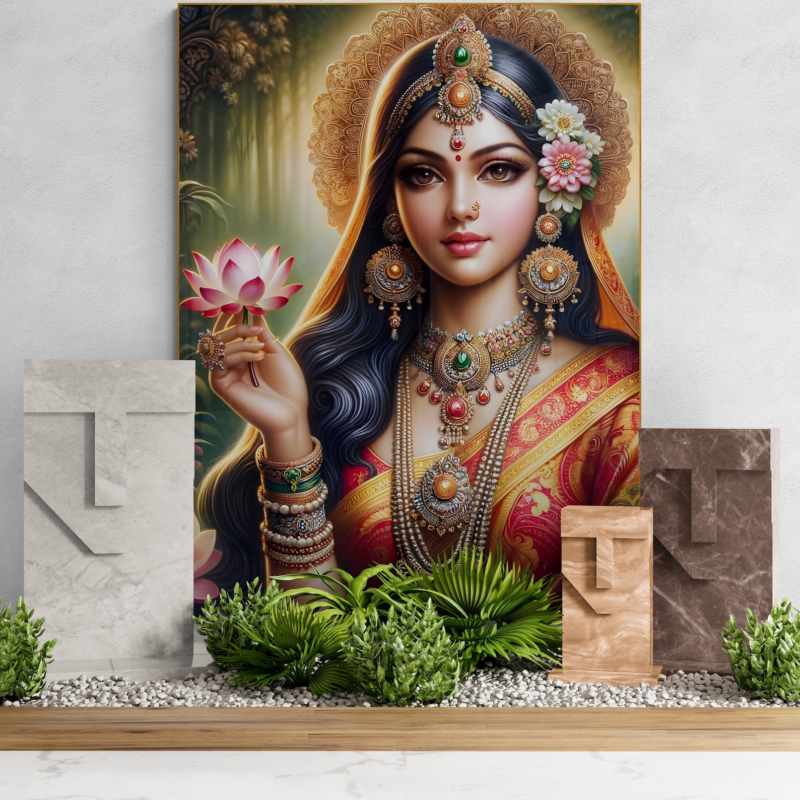 Goddess of Love Rati Devi Art Print Jewels and Lotus Indian Hindu Deity ...