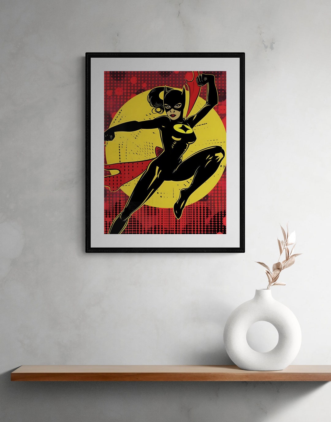 A Female Superhero in a Dynamic Action Pose Dynamic Superheroine ...
