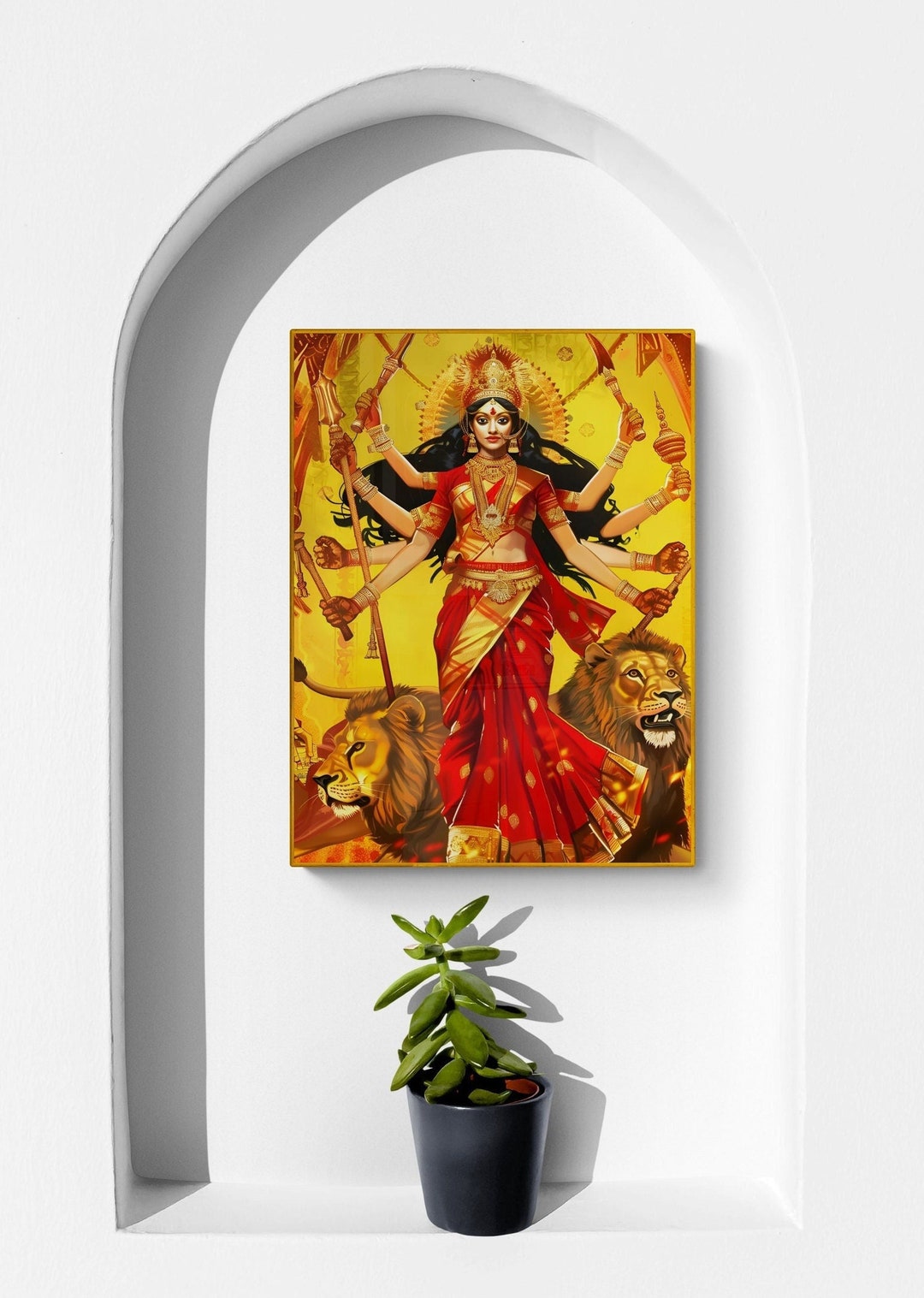 Goddess Durga Warrior Deity Hindu Goddess of Strength and Protection ...