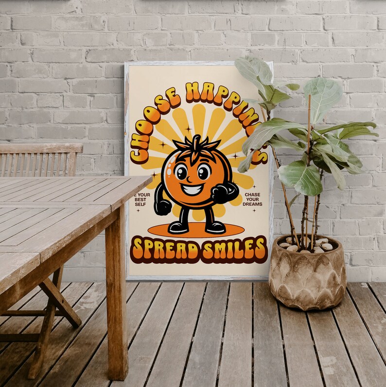 Spread Smiles Joyful Citrus Cartoon Motivation Art Be Your Best Self ...