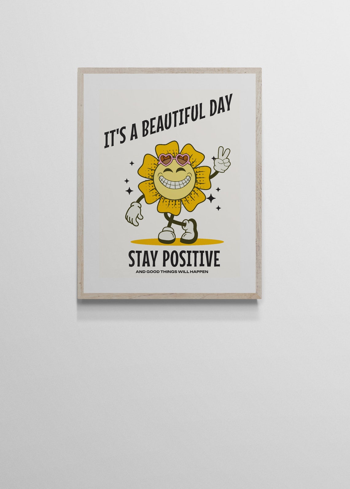 Happy Inspirational Cheerful Sunflower Positive Affirmation Poster ...