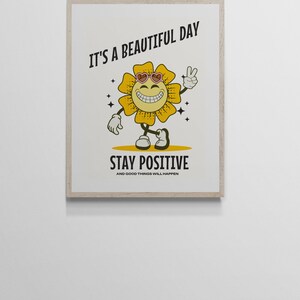 Happy Inspirational Cheerful Sunflower Positive Affirmation Poster ...