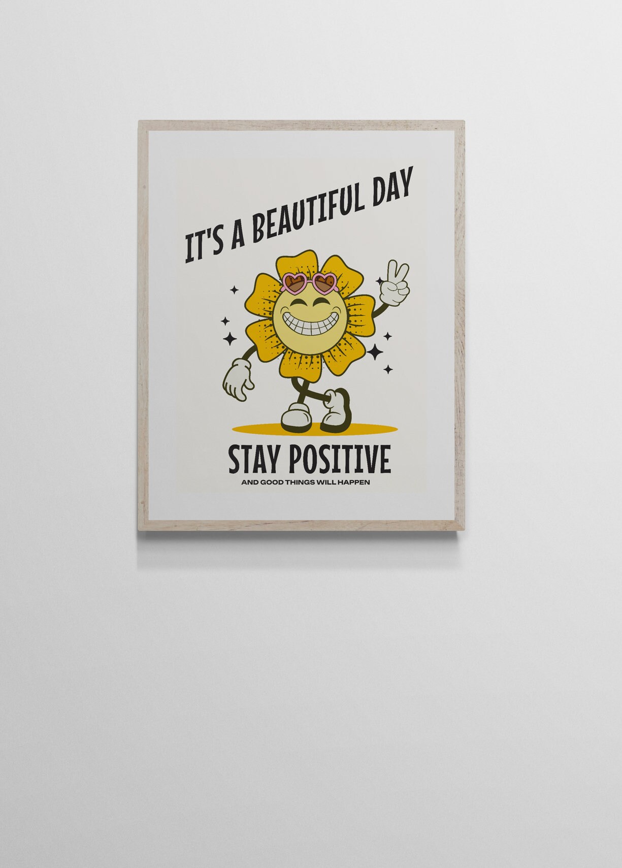 Happy Inspirational Cheerful Sunflower Positive Affirmation Poster ...