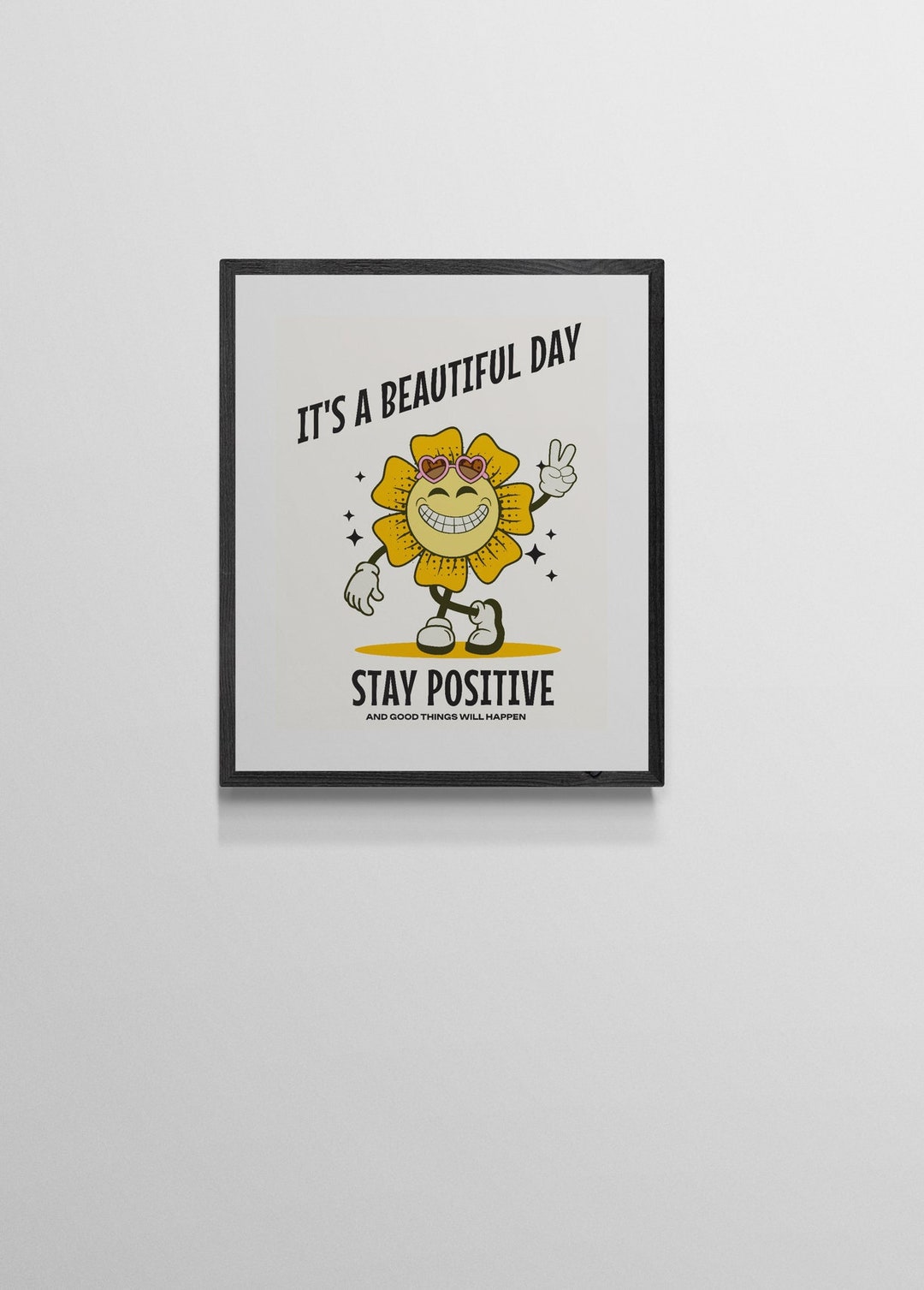 Happy Inspirational Cheerful Sunflower Positive Affirmation Poster ...