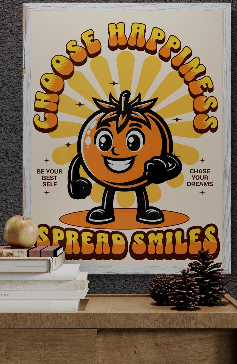 Spread Smiles Joyful Citrus Cartoon Motivation Art Be Your Best Self ...