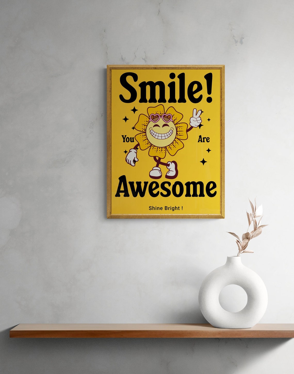 Smile, You Are Awesome Positive Sunflower Poster Shine Bright With ...