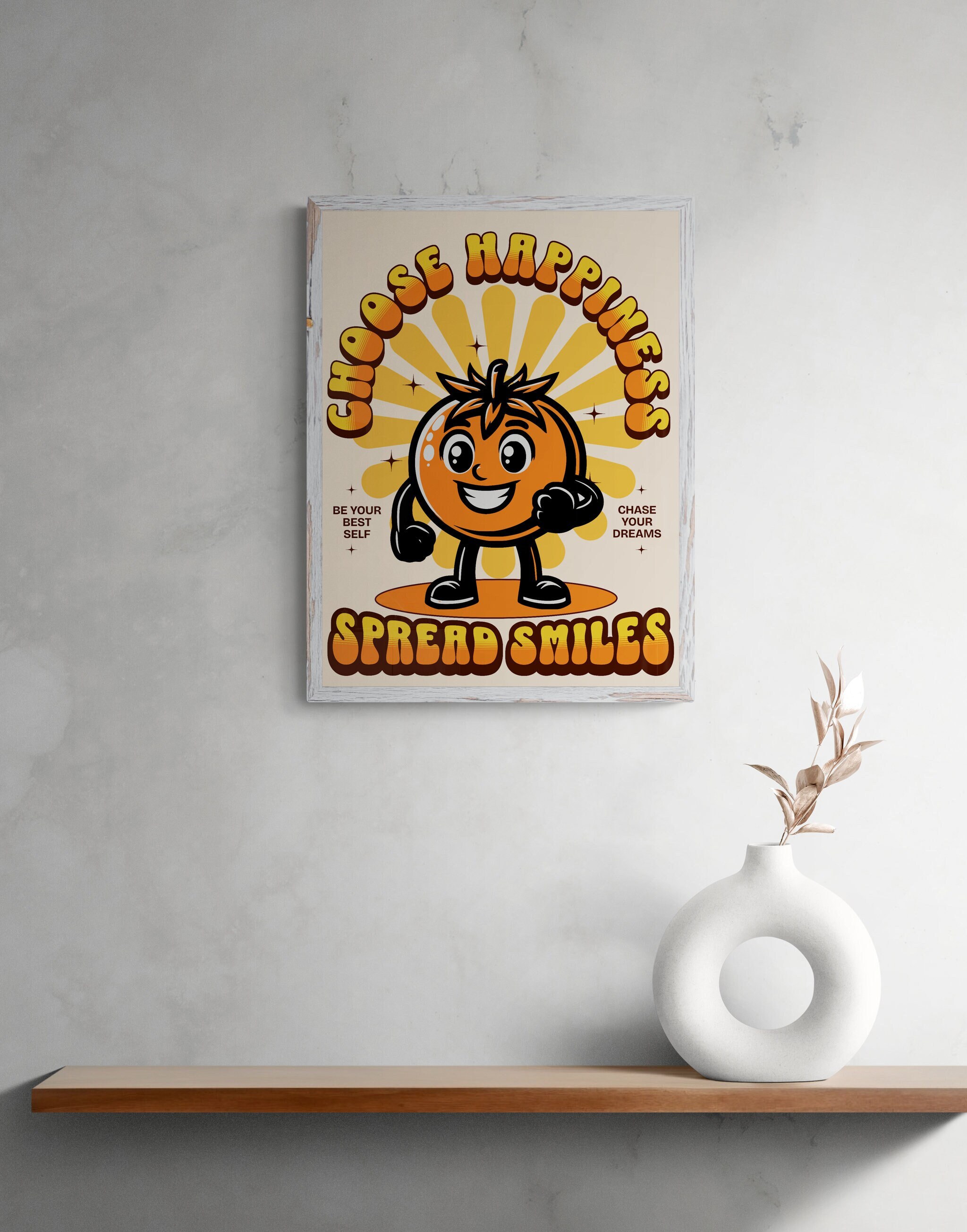 Spread Smiles Joyful Citrus Cartoon Motivation Art Be Your Best Self ...