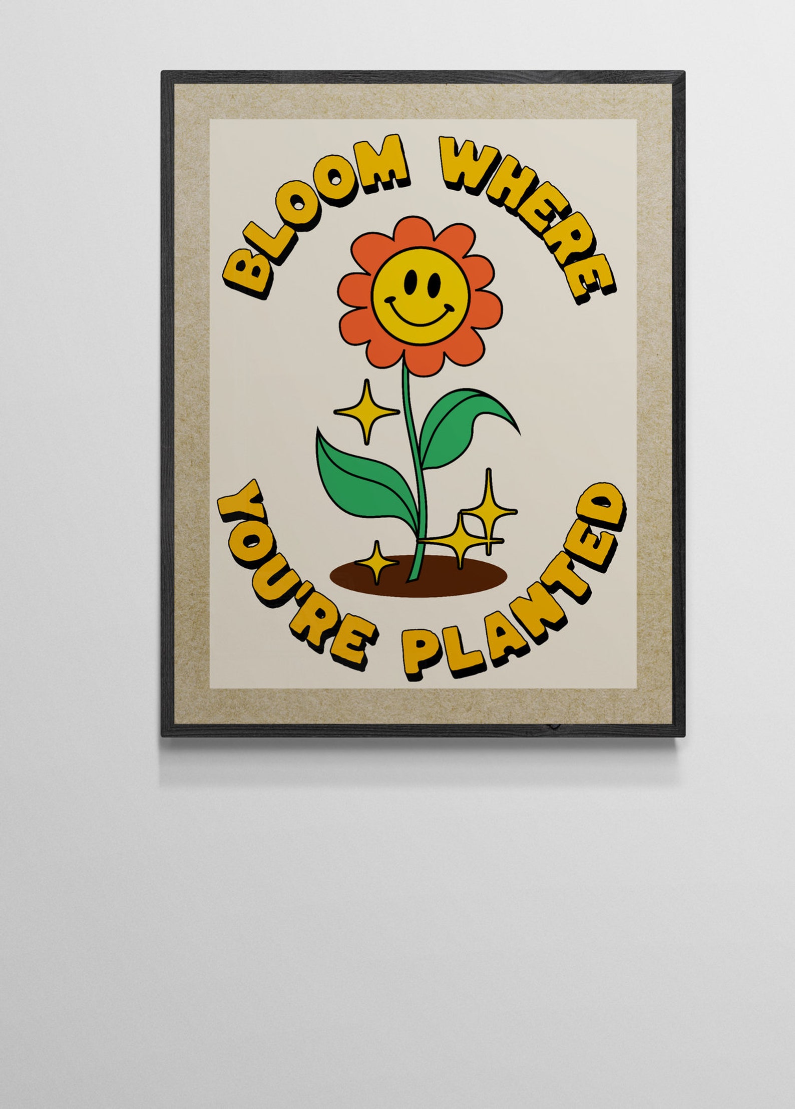 Bloom Where Planted Inspirational Smiling Flower Art Grow Thrive ...