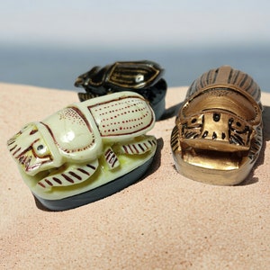 Handmade Ancient Sacred Egypt Scarab Amulet. Resin Kephri Beetle. Ideal ...