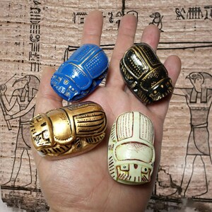 Handmade Ancient Sacred Egypt Scarab Amulet. Resin Kephri Beetle. Ideal ...