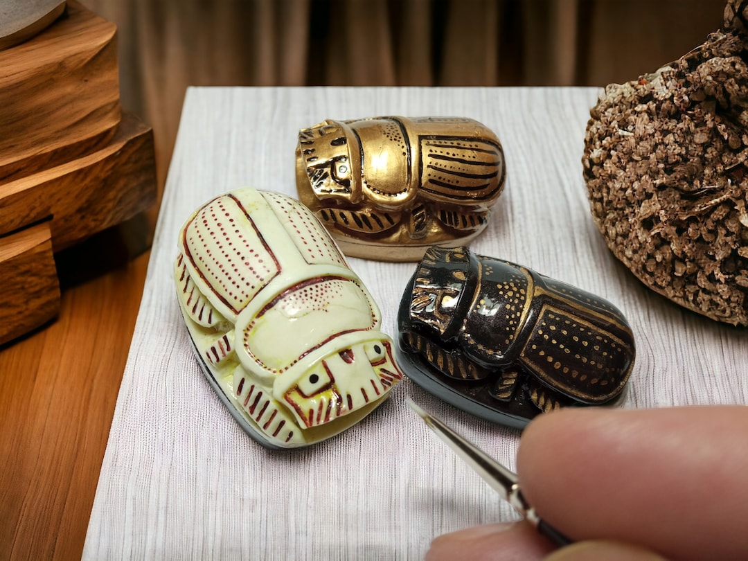 Handmade Ancient Sacred Egypt Scarab Amulet. Resin Kephri Beetle. Ideal ...