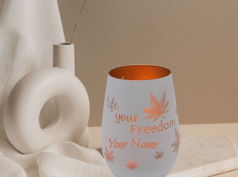 Personalized Cannabis Lanterns White Gold Lifestyle Terraces Cozy ...