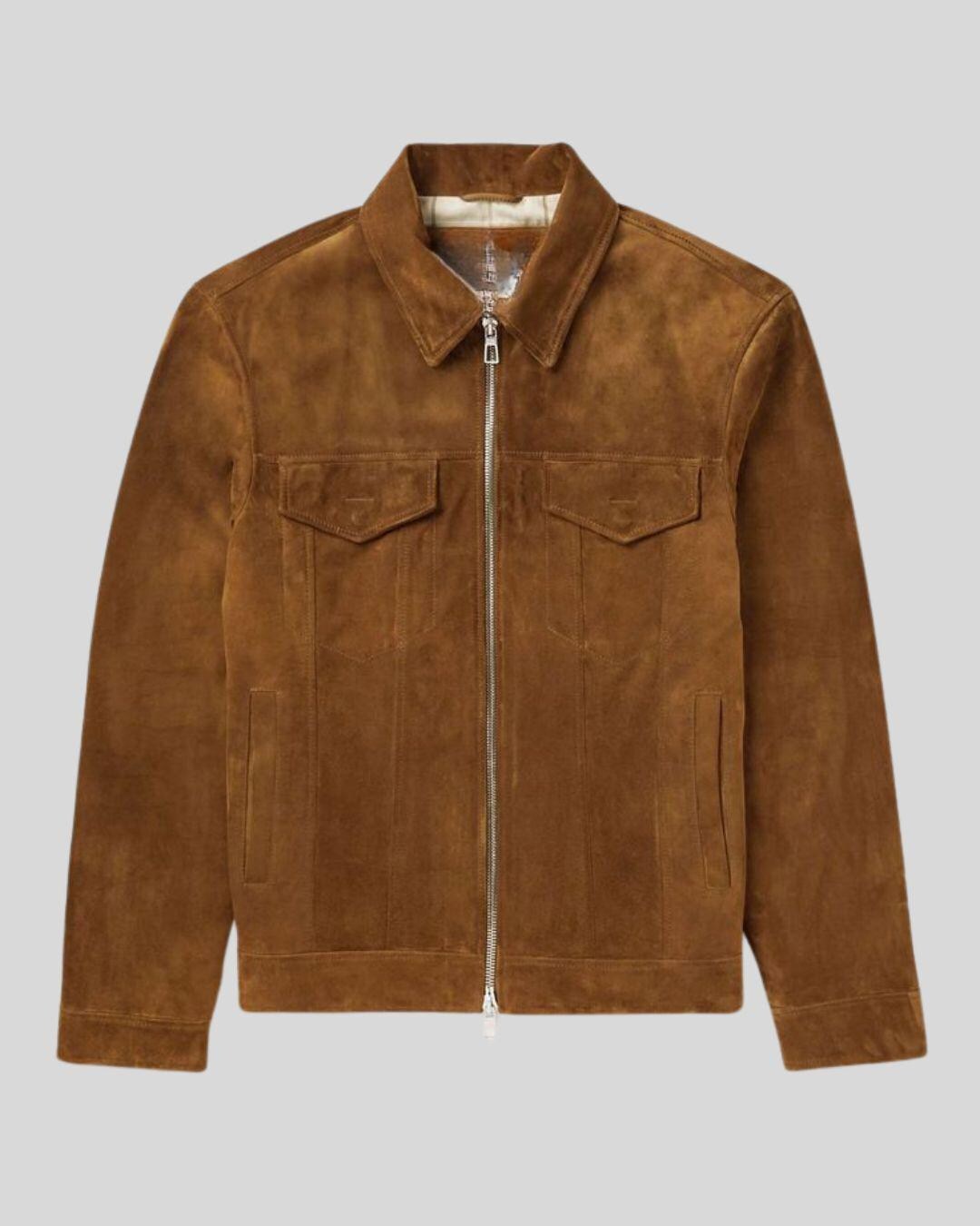 Men's Brown Goatskin Suede Bomber Jacket - Handmade Outerwear - Etsy