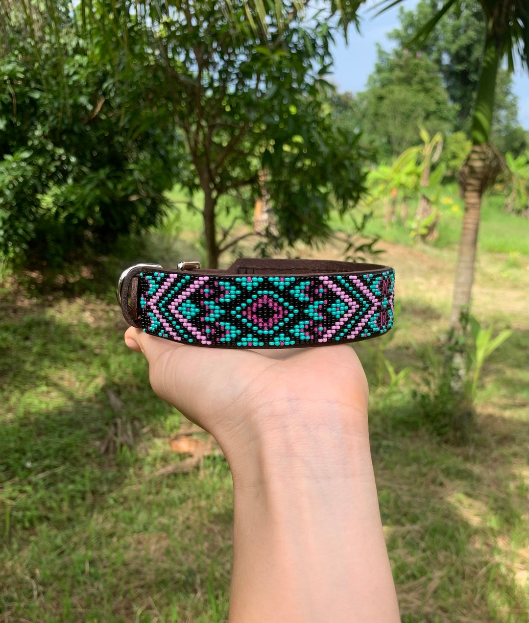 Beaded Dog Collars Dog Collars for Girl Genuine Leather Dog Collars ...