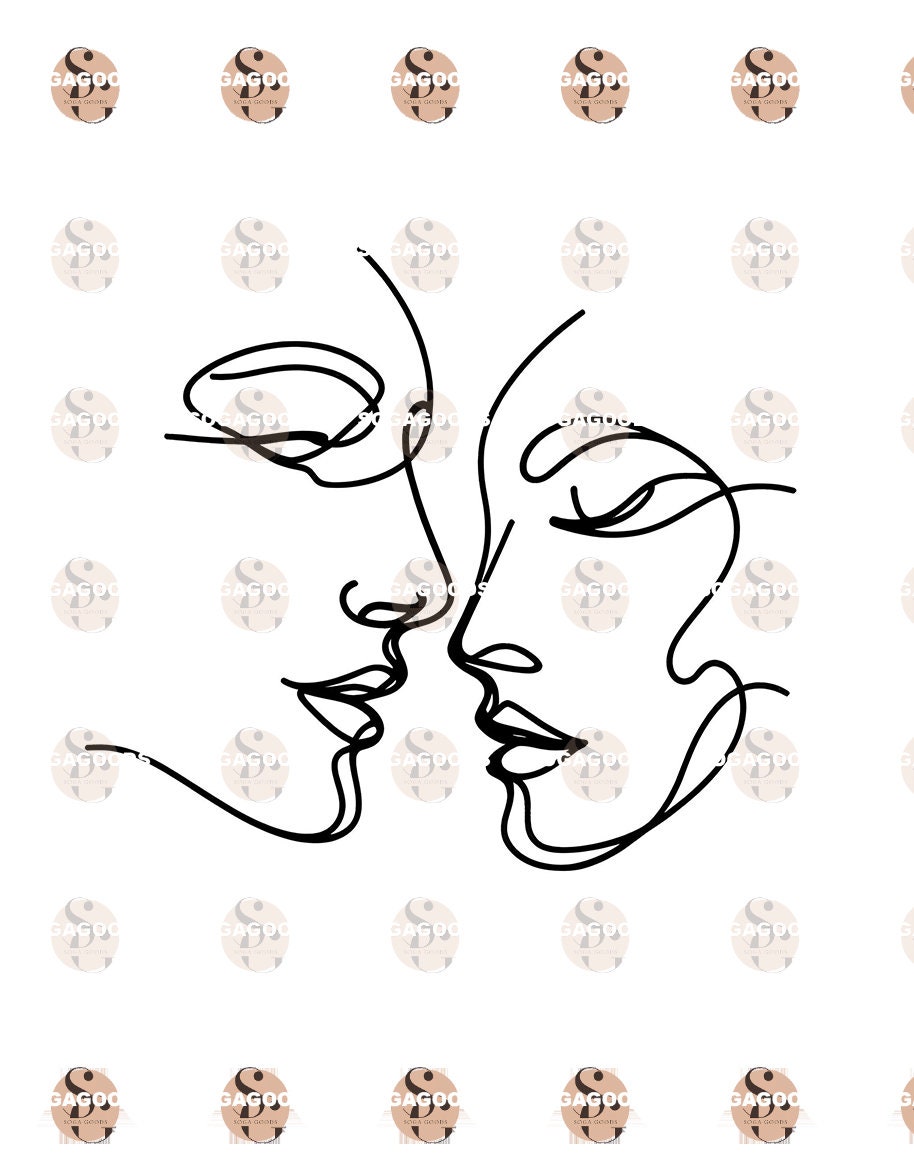 One Line Drawing Face, Aesthetic, Abstract, Canvas, Home Decor, Canvas ...