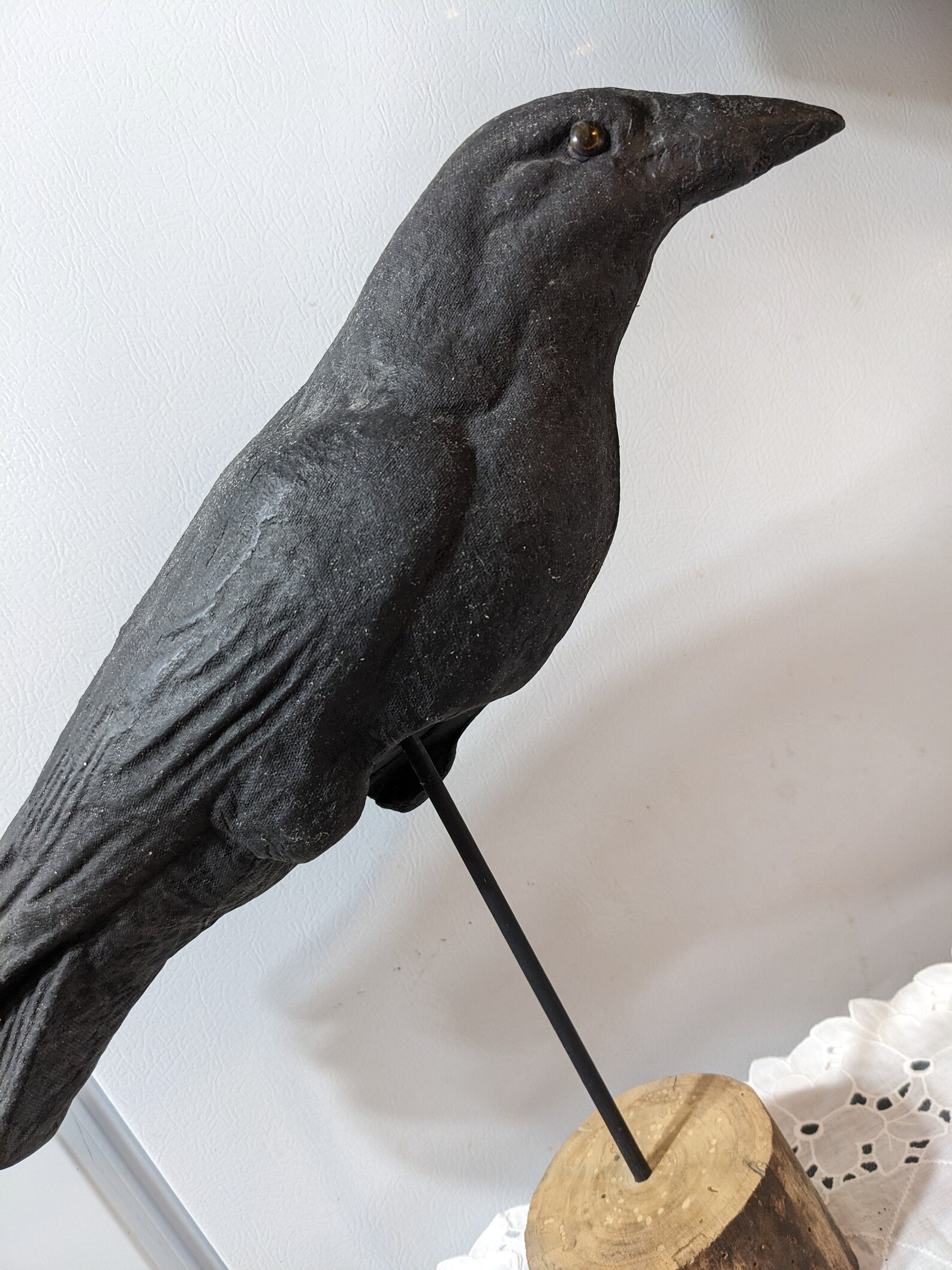 Vintage Paper Mache Black Raven /halloween Decor Autumn Fall With Tree ...
