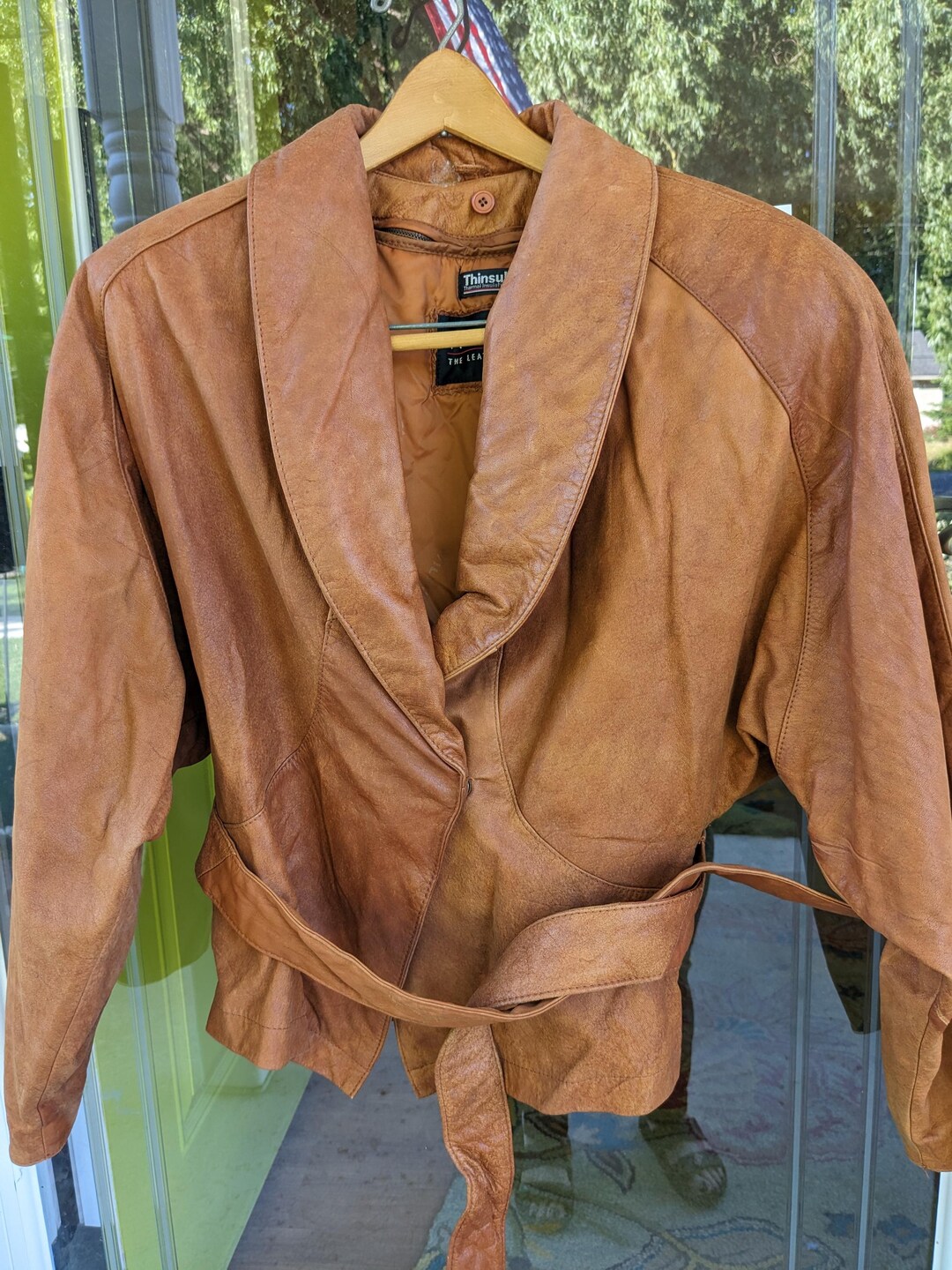 Vintage WILSONS Camel Leather Hug Jacket - Etsy