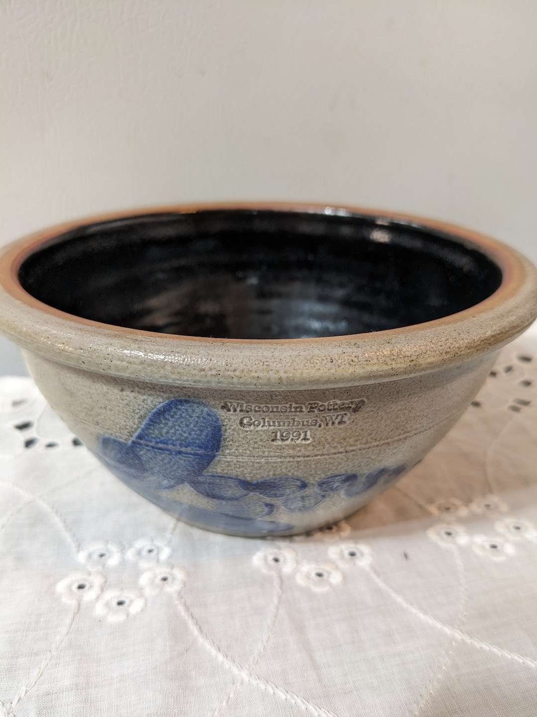 VTG Wisconsin Pottery Stoneware 1991 Serving Mixing Bowl - Etsy