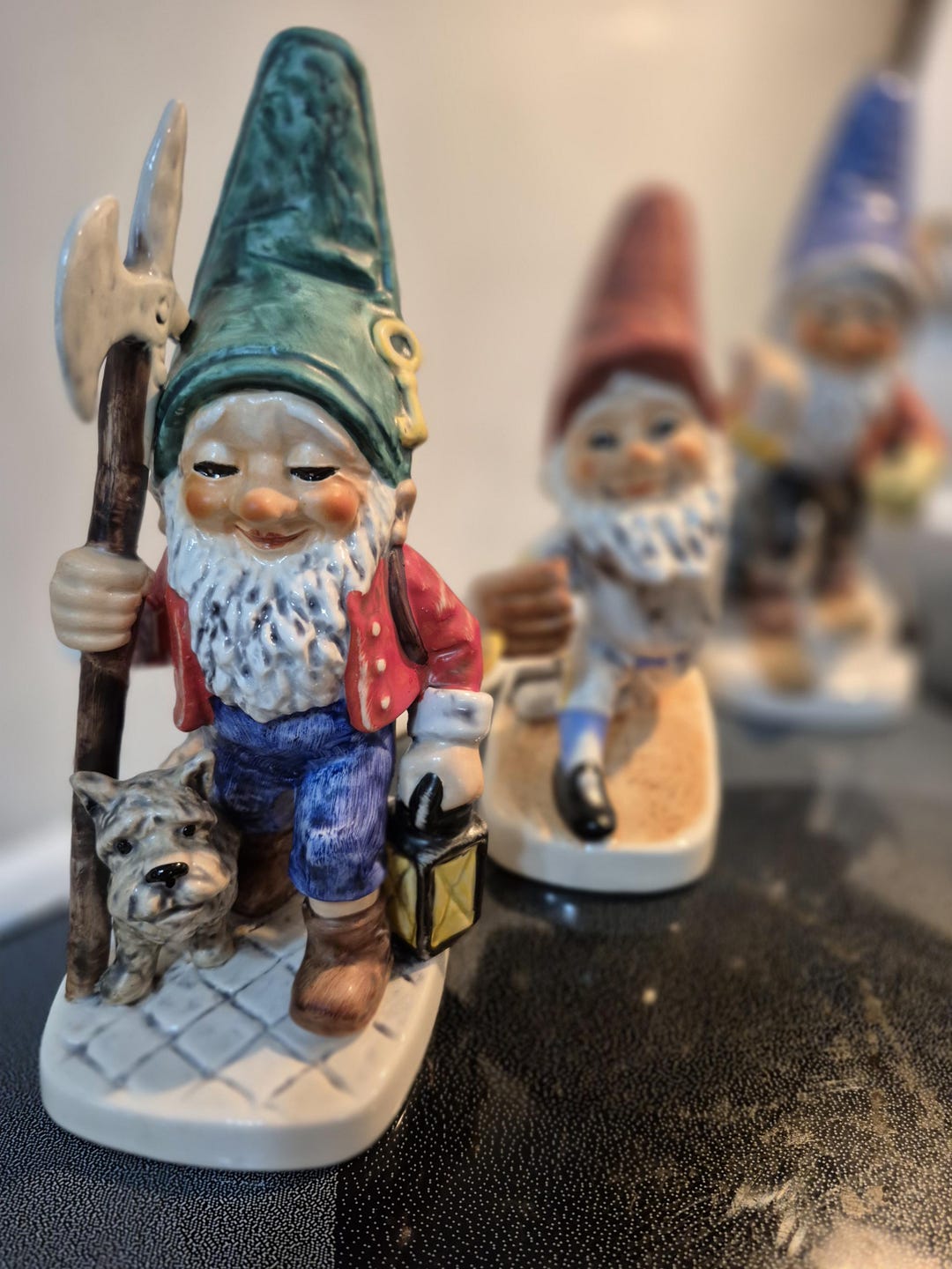 3 Goebel Co-boy Gnome Toni the Skier / Baseball Player / Watchman ...