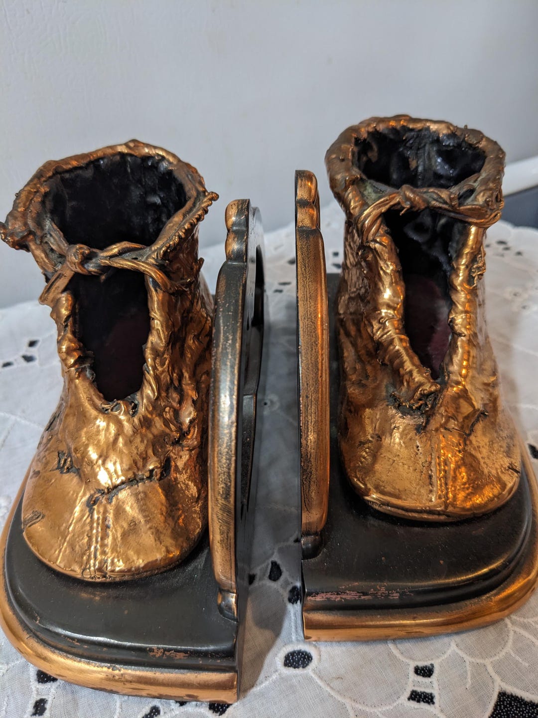 Vintage Bronze Shoe Bookends Baby Shoe Bookends 1960's - Etsy