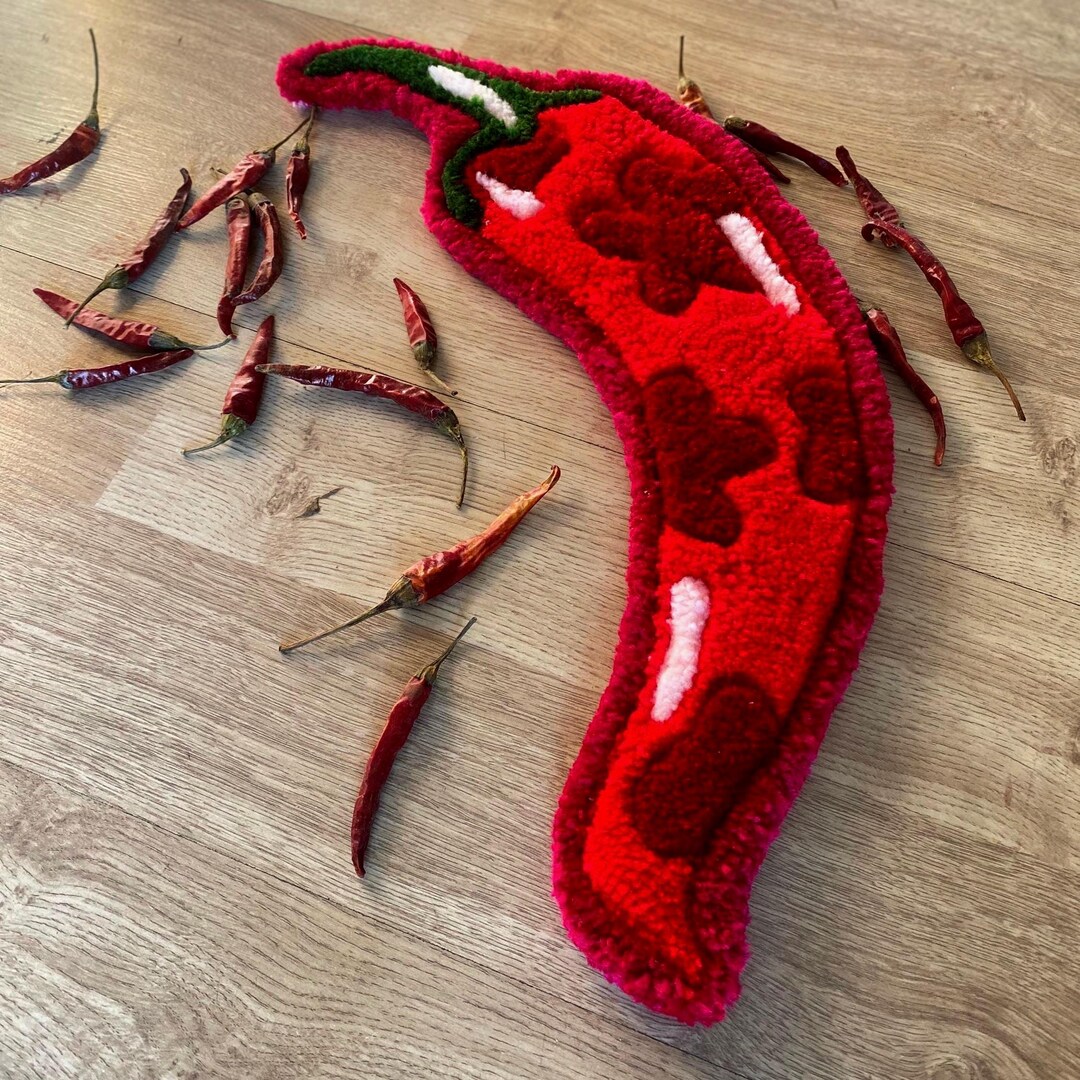 Hot Pepper Rug, Handmade Rug, Tufted Rug, Southwestern Home Decor ...