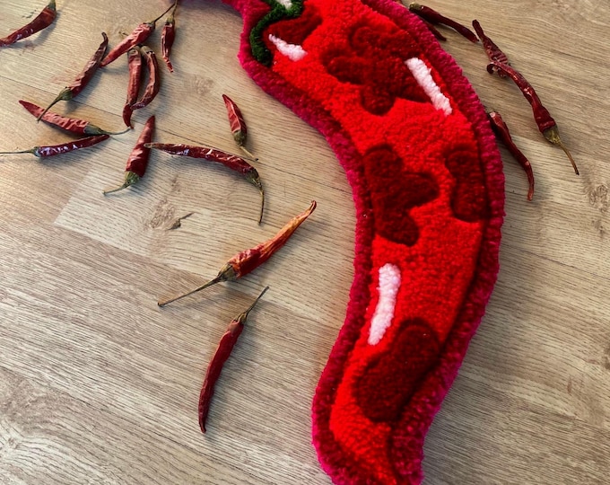 Hot Pepper Rug, Handmade Rug, Tufted Rug, Southwestern Home Decor ...