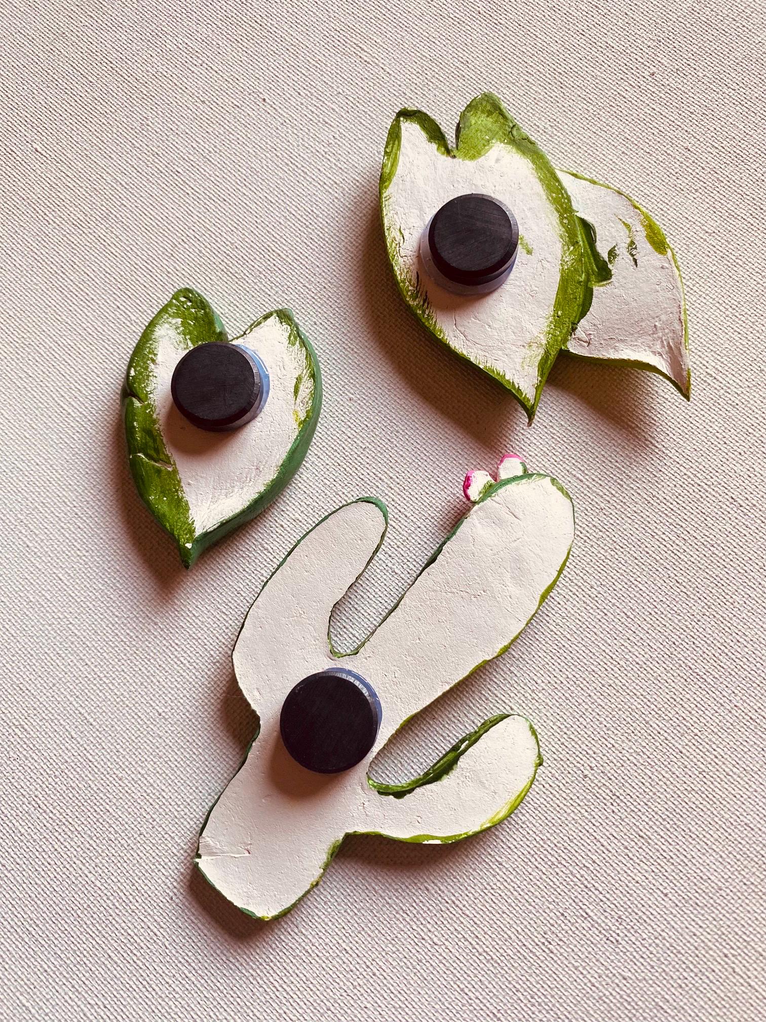 Handmade Clay Refrigerator Magnets, Magnet Gift Set of 3, Cactus Fridge ...